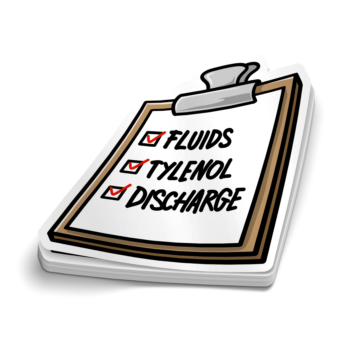 Fluids Tylenol Discharge | Funny Medical Stickers